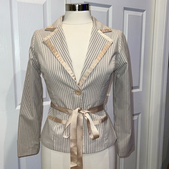Wet Seal | Jackets & Coats | Vintage Wet Seal Striped Tie Front Blazer | Poshmark